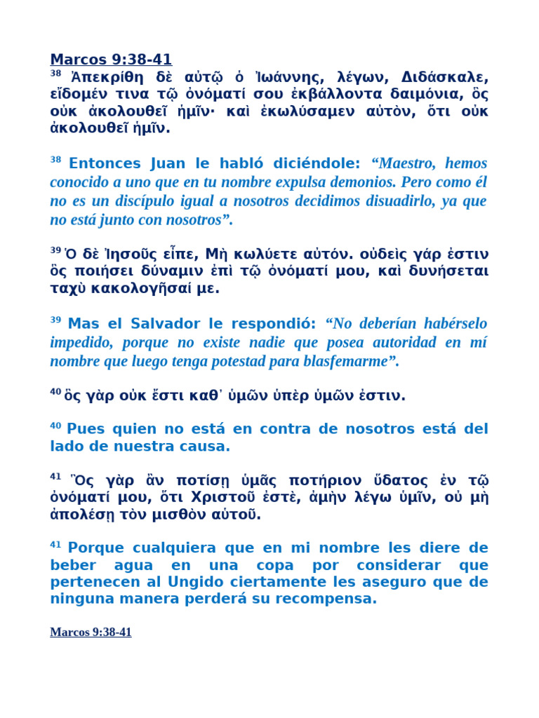 Marcos 9 | PDF | Contenido del Nuevo Testamento