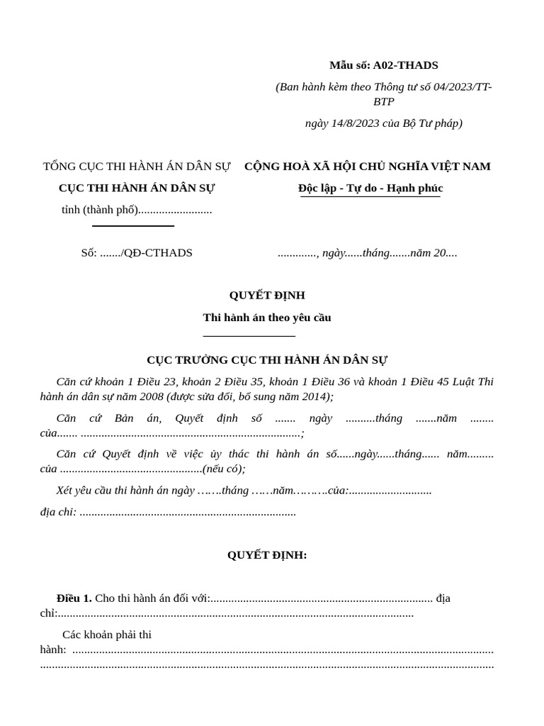 biểu mẫu đi thi THA | PDF