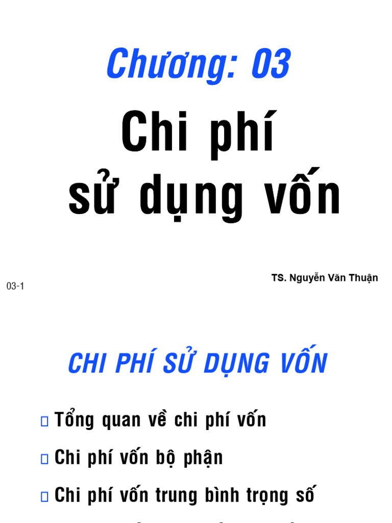C03 - Chi phí sử dụng Vốn | PDF