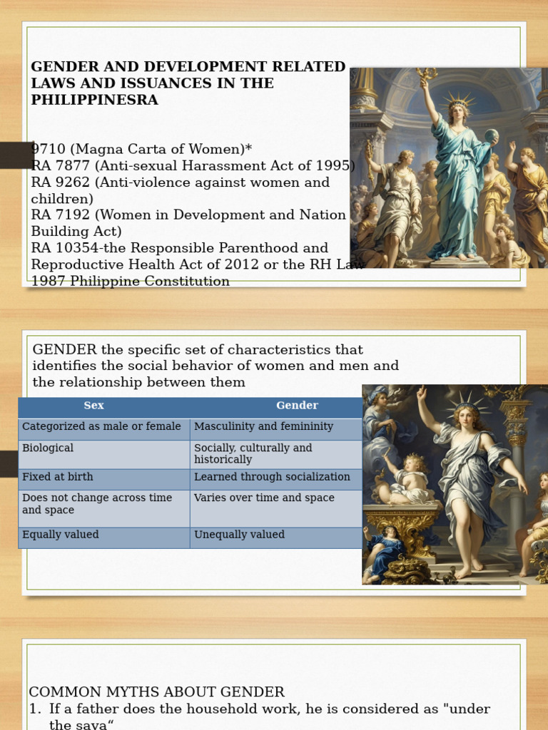 Gender and Development Related Laws and Issuances in The Philippinesra ...
