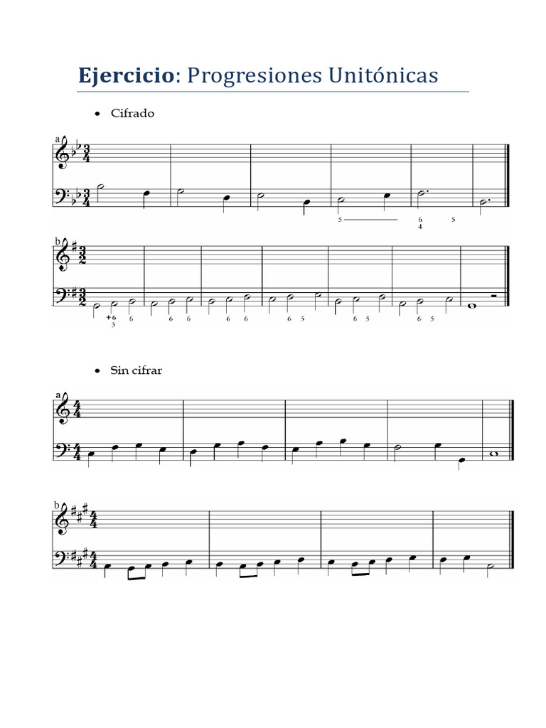 Ejercicio Progresiones Unitónicas | PDF