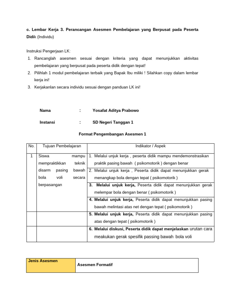 Rancangan Asesmen | PDF