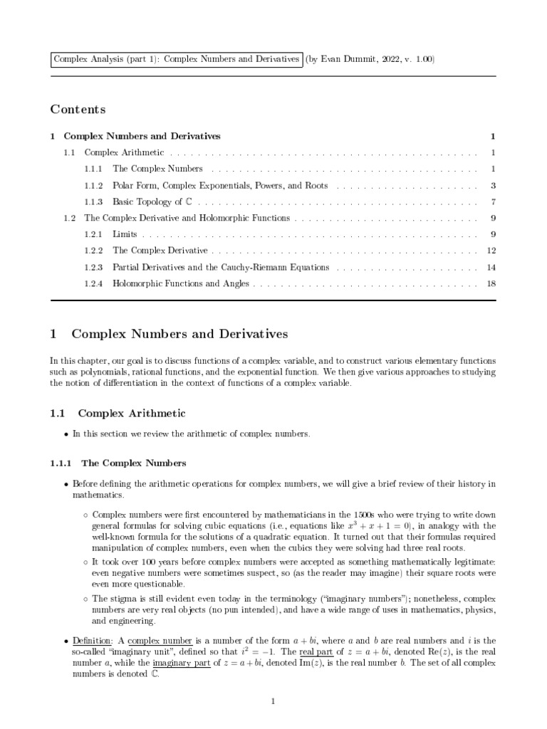 Complex Numbers for Math Students | PDF | Complex Number | Holomorphic ...