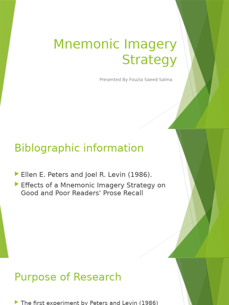 Mnemonic Imagery | PDF | Experiment | Reading Comprehension