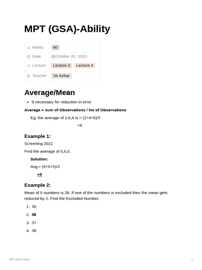 MPT (GSA) - Ability-Sir Azhar-Lec 3-4 | PDF | Triangle | Circle