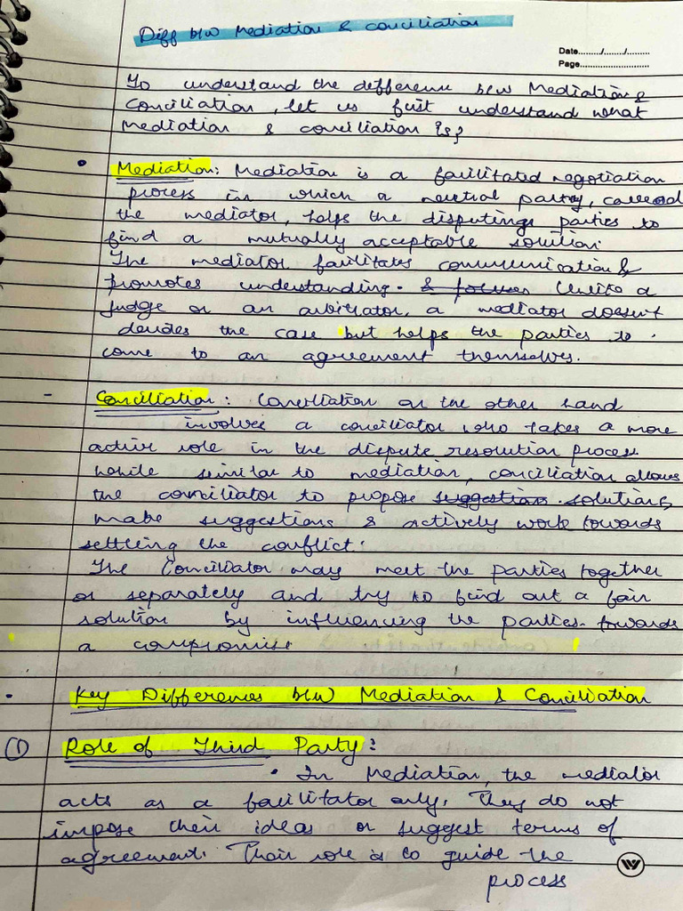 Diff Between Concilation and Mediation | PDF