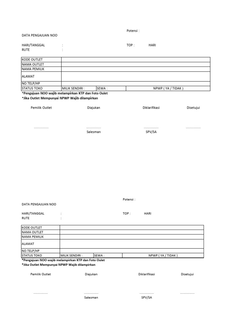 FORM NOO Final | PDF