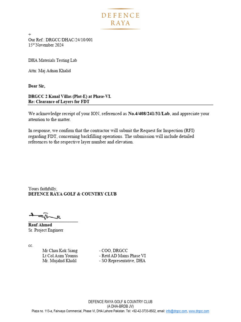 DHA Lab Letter | PDF