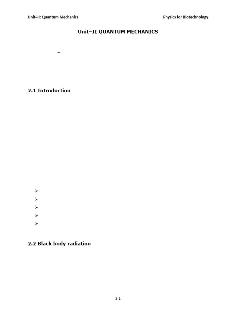 Quantum Mechanics for Biotech | PDF | Wave Function | Waves
