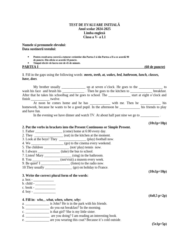 test eval in, V, l1 | PDF | Grammar | Linguistics