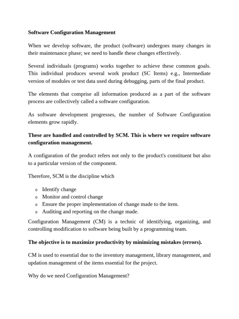 Software Configuration & Maintenance | PDF | Version Control | Software