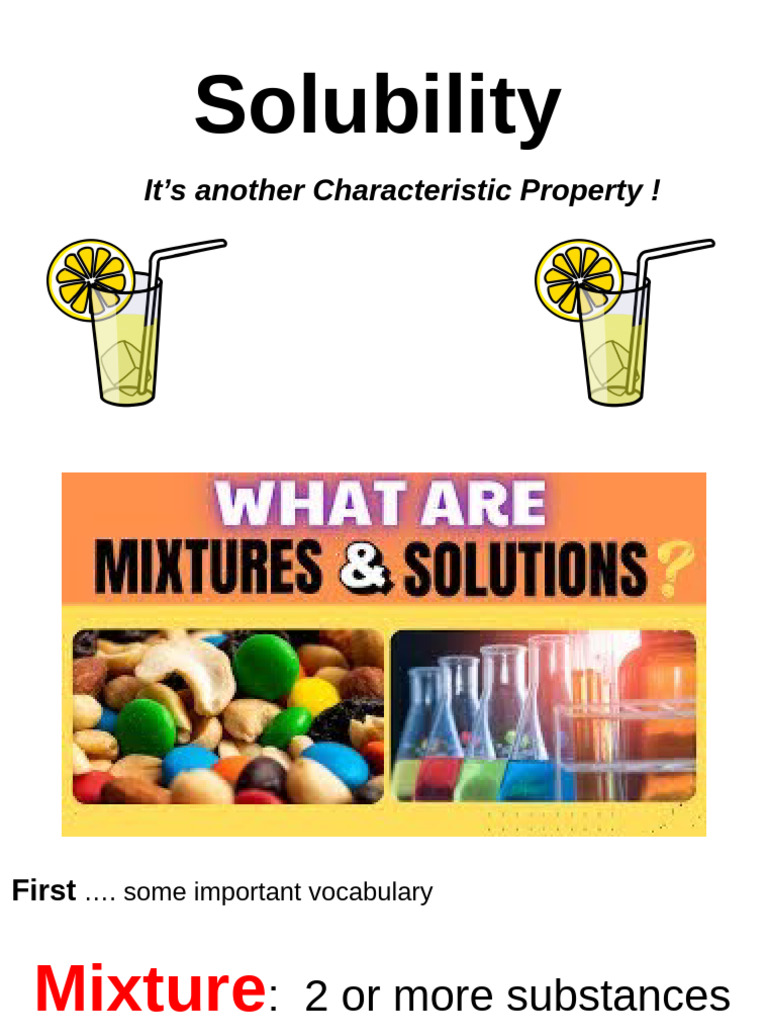 Note+Slides ++solubility | PDF | Solubility | Chemistry