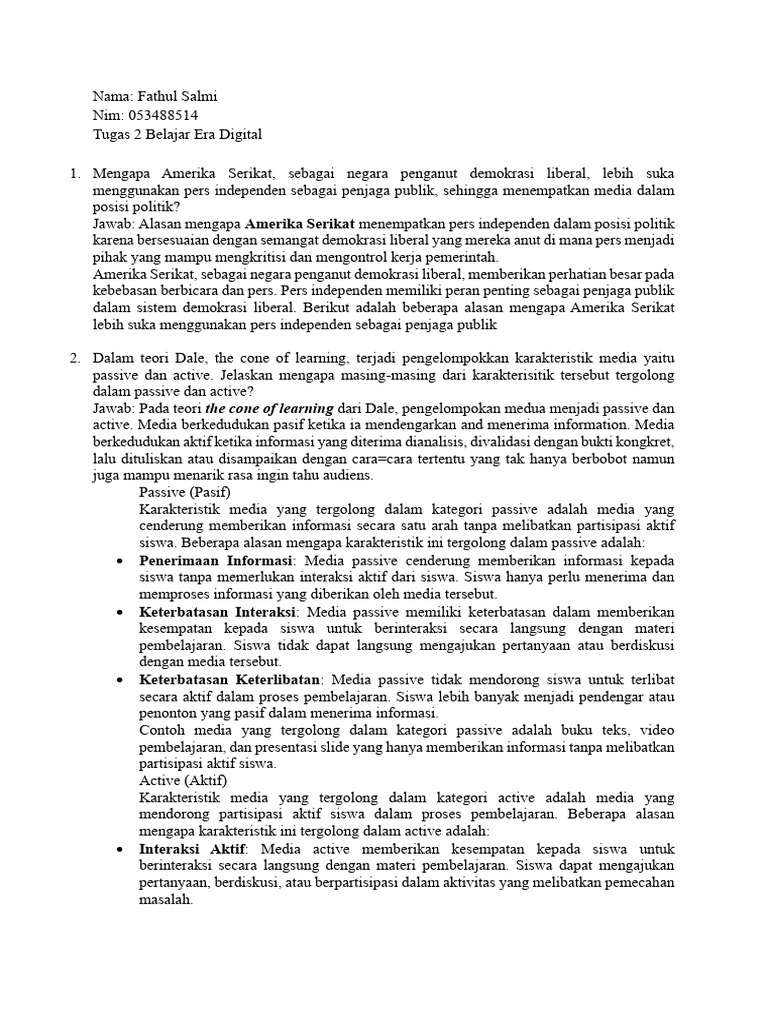 Fathul Salmi - 053488514 - Tugas 2 Belajar Era Digital | PDF