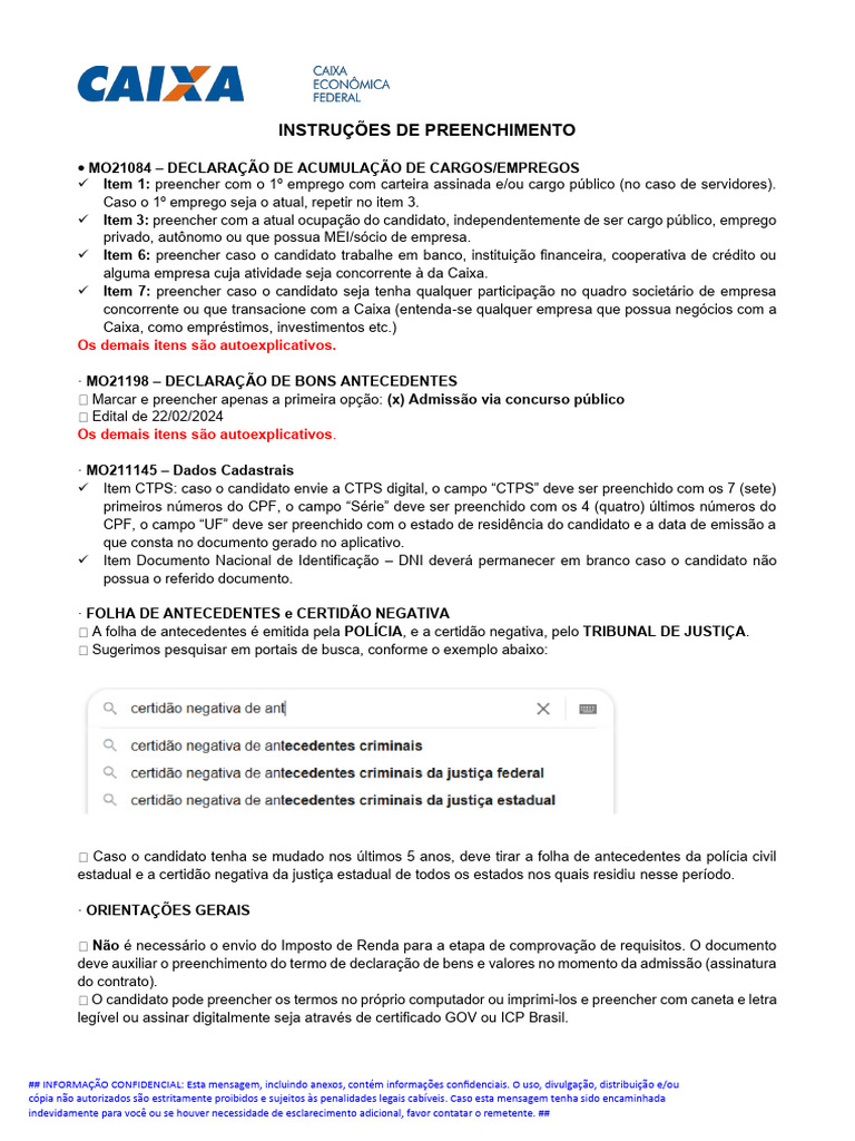 Instruções para Declarações de Emprego | PDF | Negócios