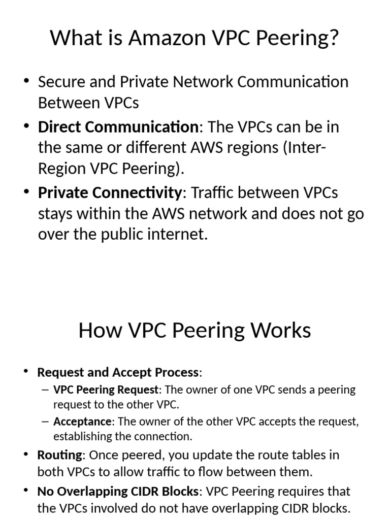 Amazon VPC Peering | PDF | Virtual Private Network | Amazon Web Services