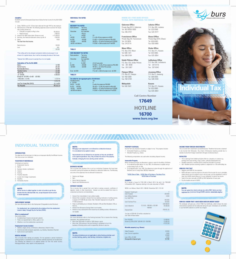 Botswana Individual Tax Guide 2021-2022 | PDF | Cost Of Living | Taxes