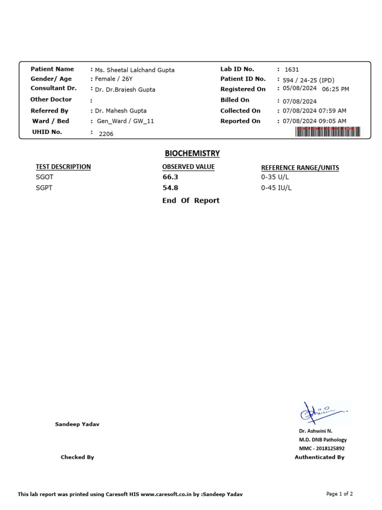 Ms. Sheetal Lalchand Gupta | PDF | White Blood Cell | Body Fluids