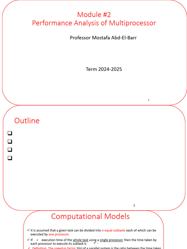 2 New Module 2 Performance Analysis of Multiprocessor Architectures Students Version | PDF ...