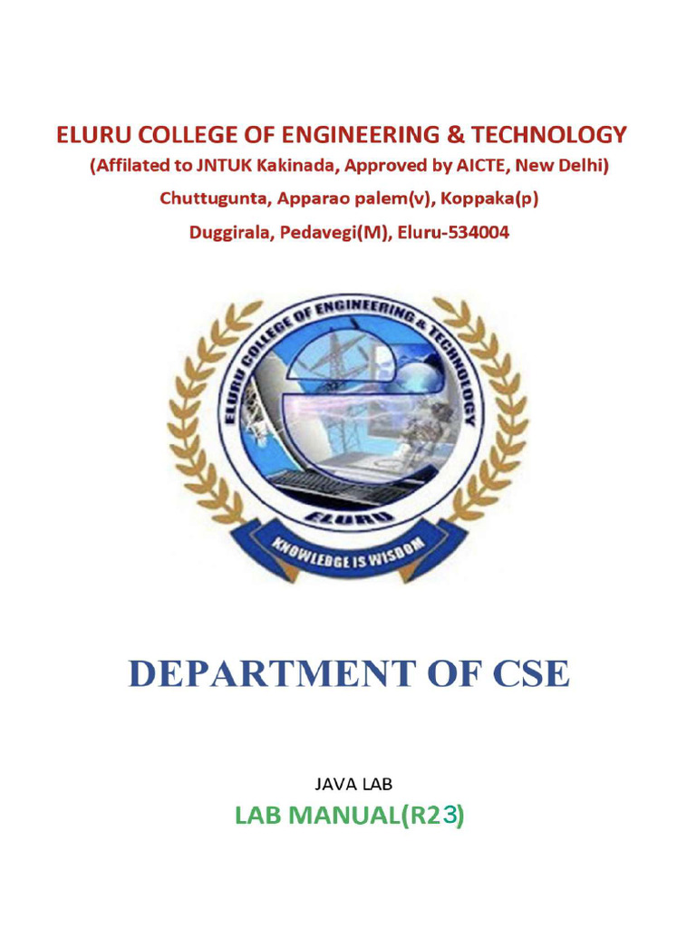2-1 R23 JAVA Lab Manual | PDF | Parameter (Computer Programming) | Software Development