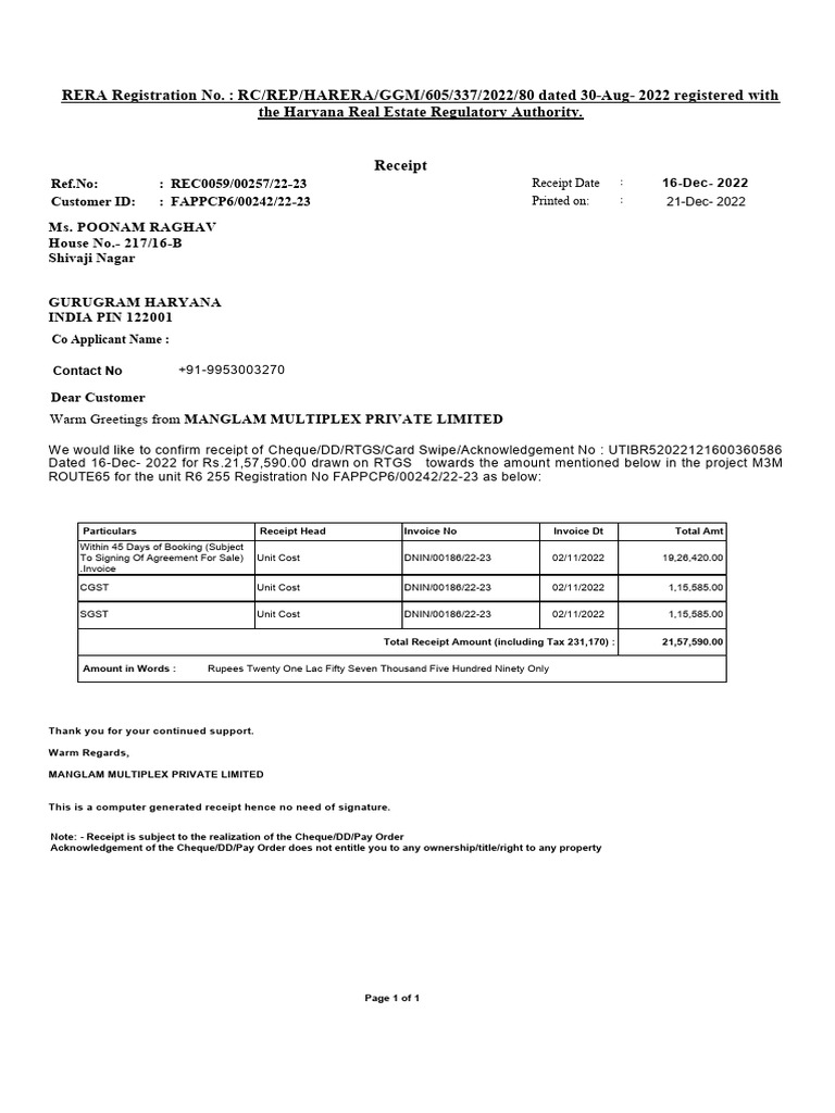 Ms. POONAM RAGHAV - R6 255 | PDF | Finance & Money Management