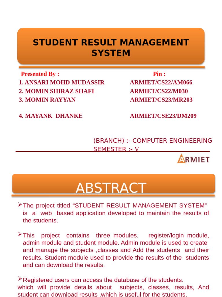 Student Result Management System | PDF | Databases | Backup
