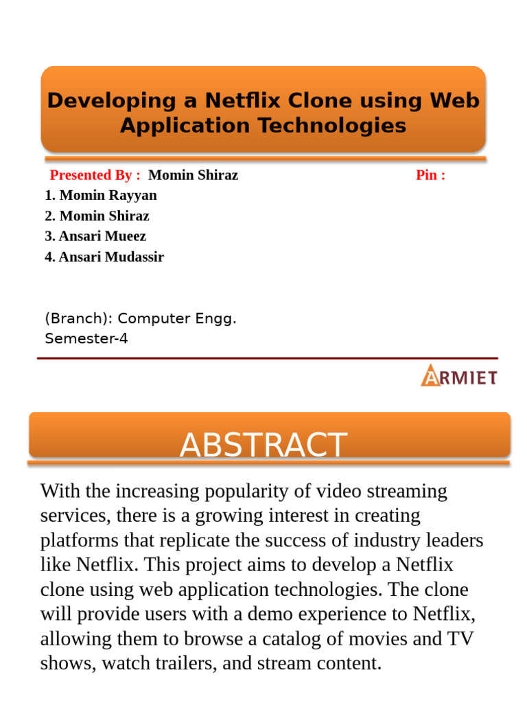 Mini Project Netflix Clone | PDF | Streaming Media | World Wide Web