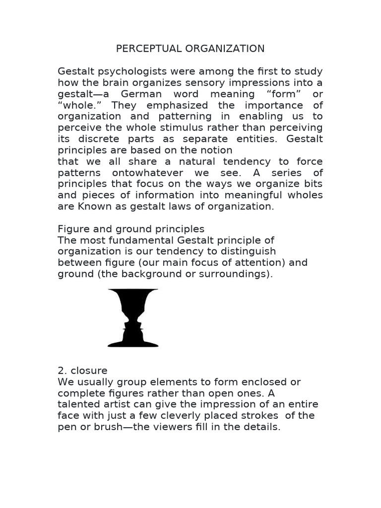 Gestalt Principles of Perception | PDF | Perception | Vision