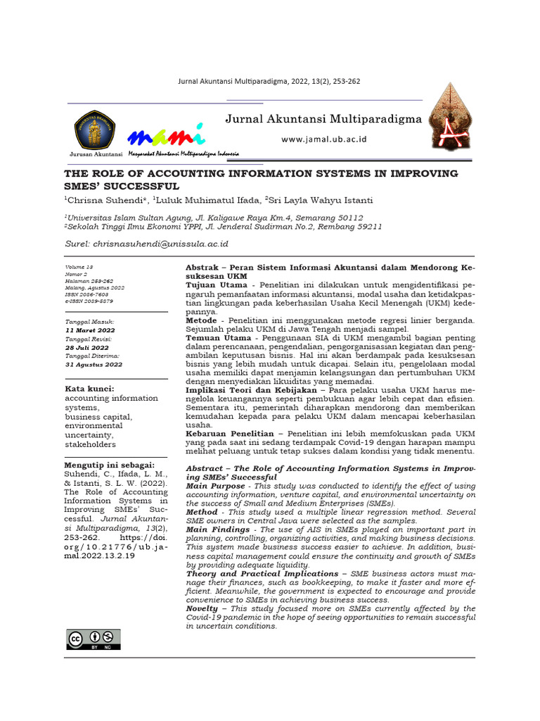 The Role of Accounting Information Systems in Impr | PDF | Small And Medium Sized Enterprises ...