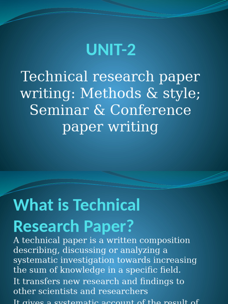 UNIT-2. Research Paper. Technical Paper Etc (Autosaved) | PDF | Knowledge | Data