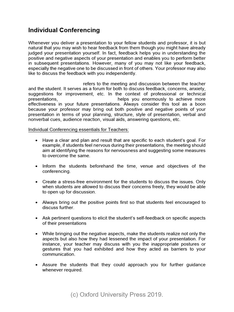 Unit III - Individual Conferencing, Methods of Presentation & Quizzes ...