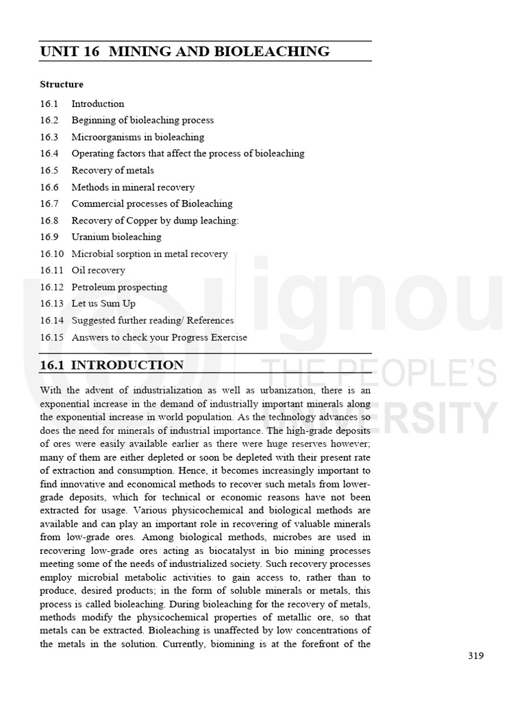 bioming and bioleaching | PDF | Materials | Chemical Compounds