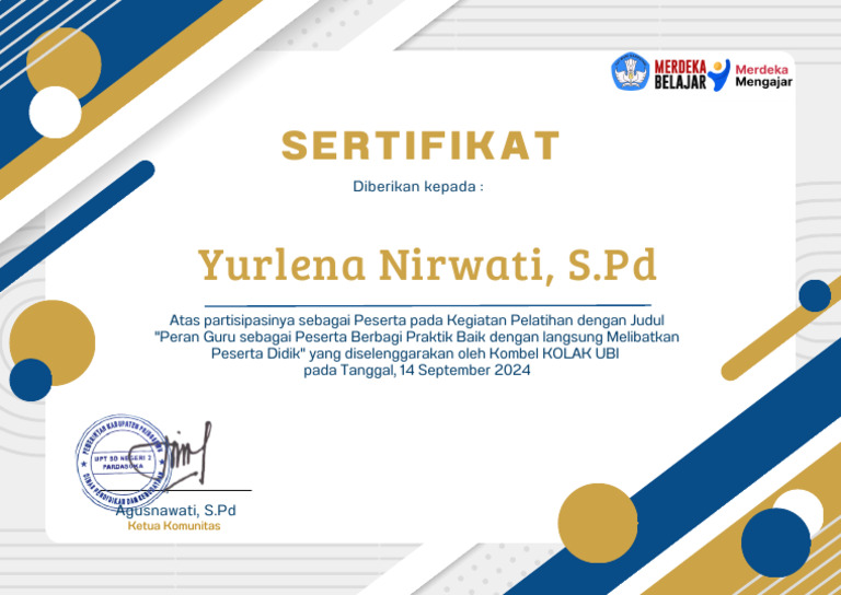 Sertifikat Kombel 3 Lena | PDF