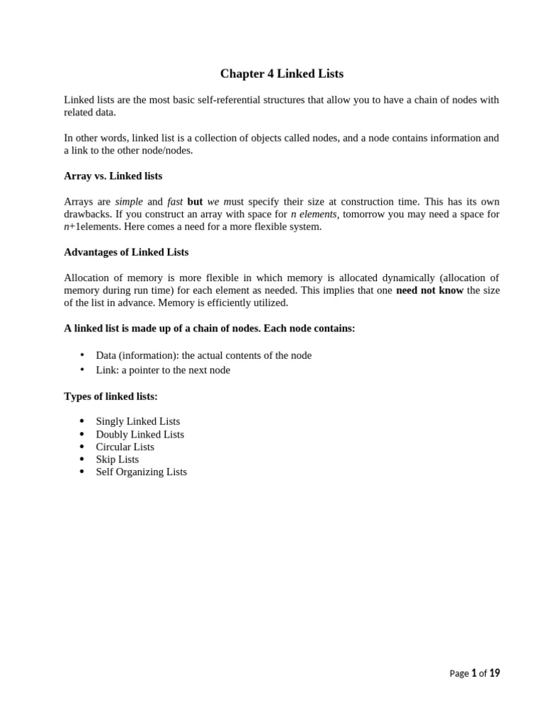 Chapter 4 Linked List | PDF | Pointer (Computer Programming) | Computer ... Chapter 4 Linked List | PDF | Pointer (Computer Programming) | Computer ...