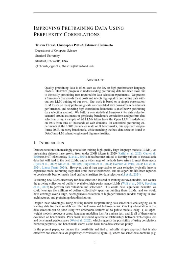 Improving Pretraining Data Using Perplexity Correlations | PDF | Principal Component Analysis ...
