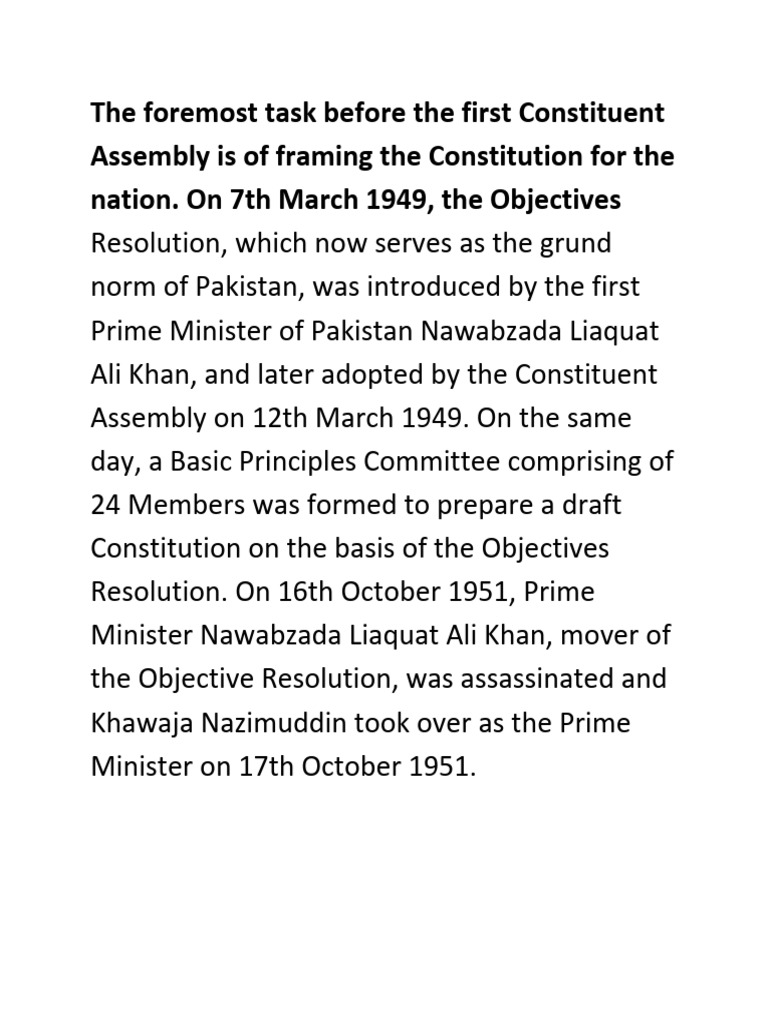 The Foremost Task Before The First Constituent Assembly Is of Framing ...