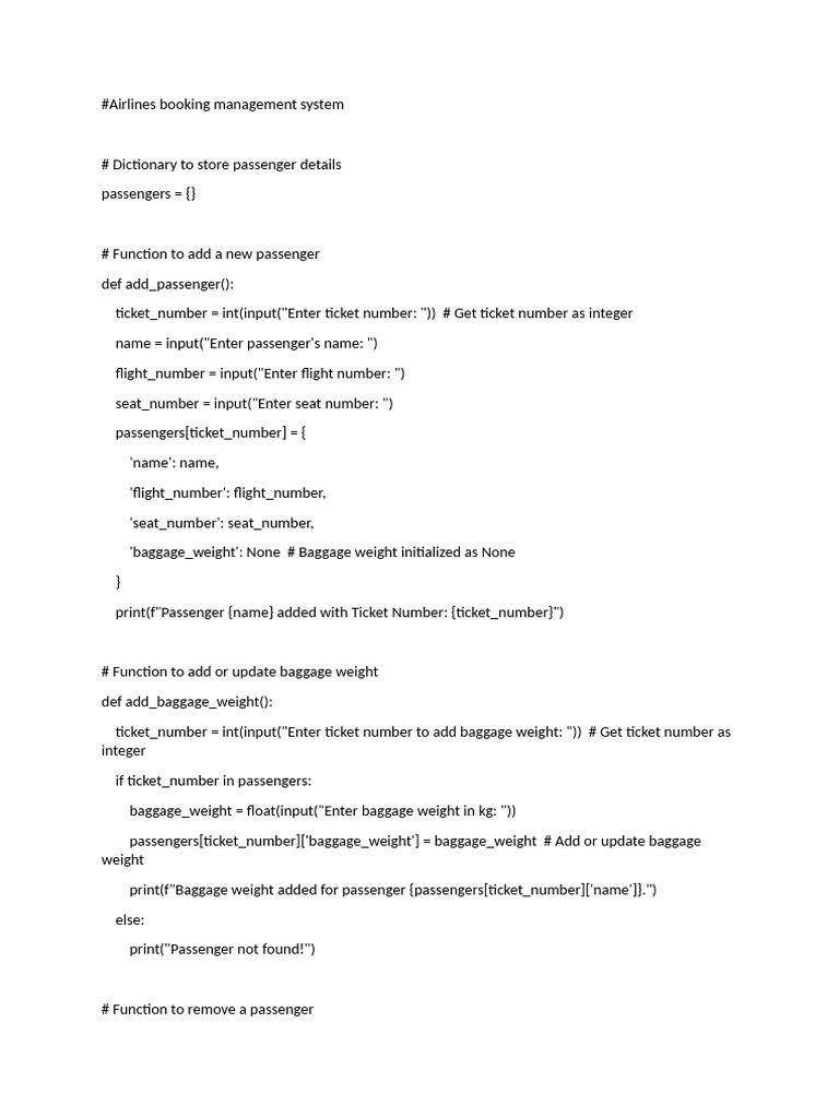 Airlines Booking Management System CLASS 12 COMPUTER PROJECT | PDF ...