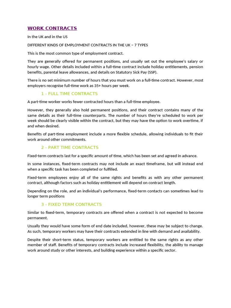work Contracts | PDF | Employment | Freelancer