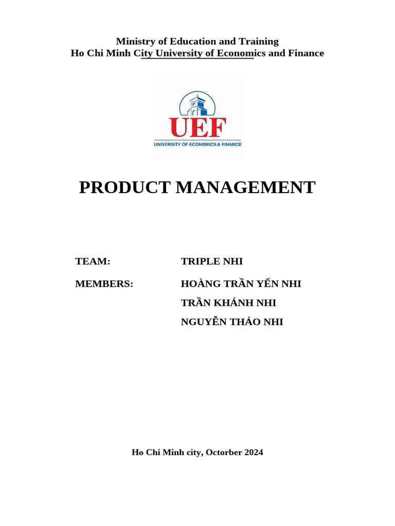 Final Report - Product Management - Triple Nhi | PDF | Brand | Market ...