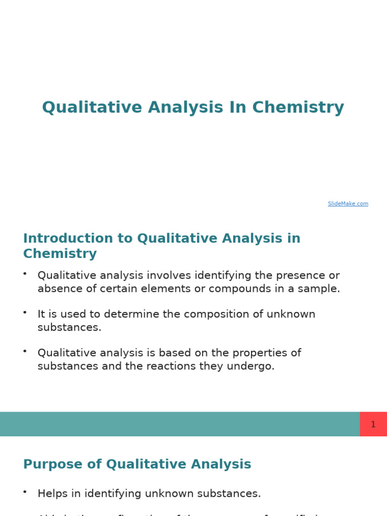 Qualitative Analysis in Chemistry | PDF | Analytical Chemistry ...