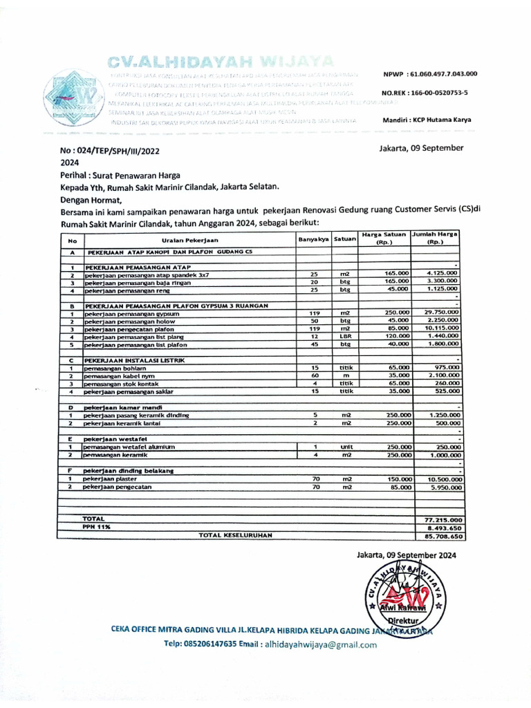 Renov Ruang Cs | PDF