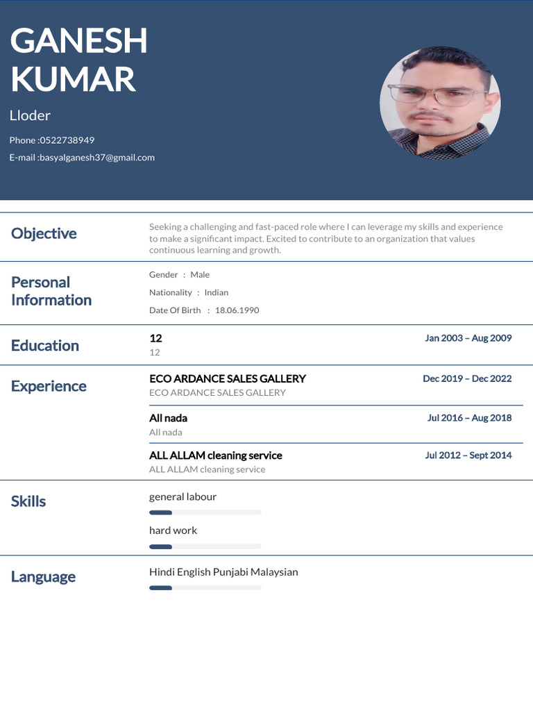 GANESH Resume 717 | PDF
