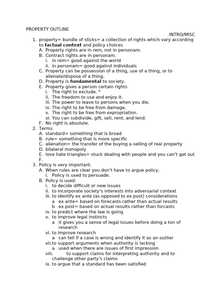 My PROPERTY OUTLINE | PDF | Intellectual Property | Damages