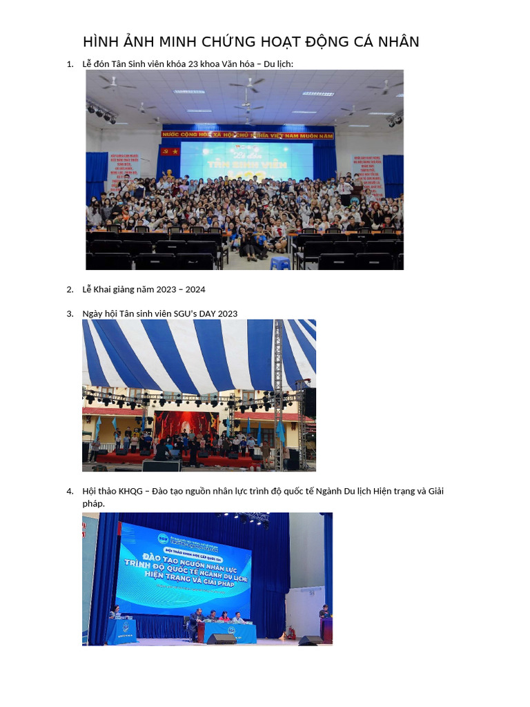 Hình NH Minh CH NG Ho T Đ NG Cá Nhân | PDF