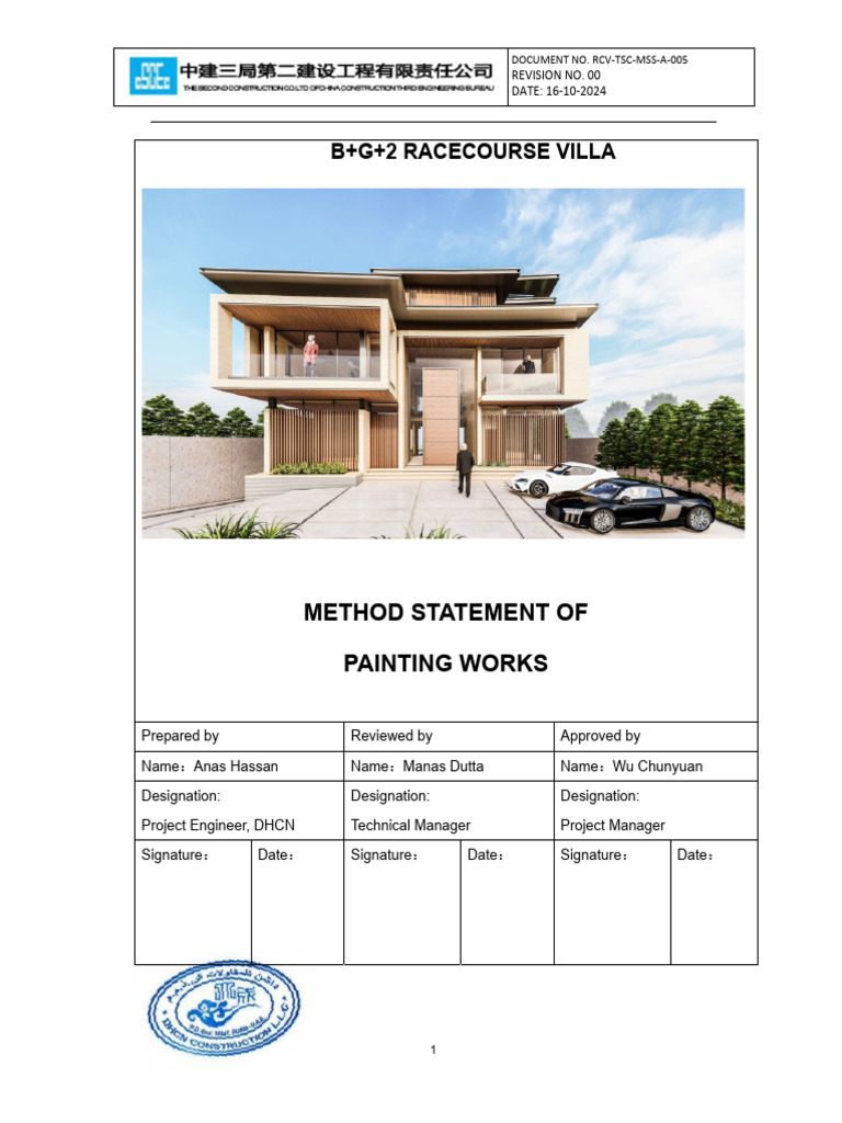 Painting Works Method Statement | PDF | Paint | Plaster