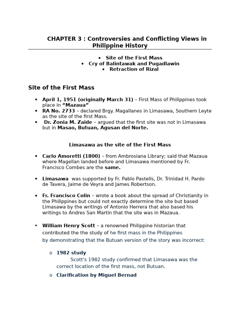 Chapter 3 Phil. Hist. Controversies | PDF | Philippines