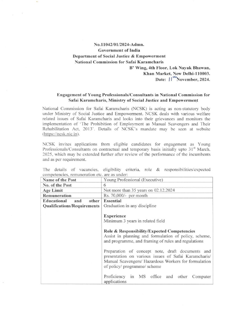 Vacancy Circular En11112024 | PDF