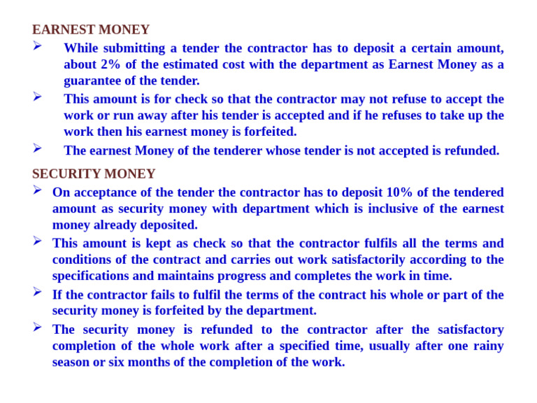 Earnest Money & Security Deposit | PDF