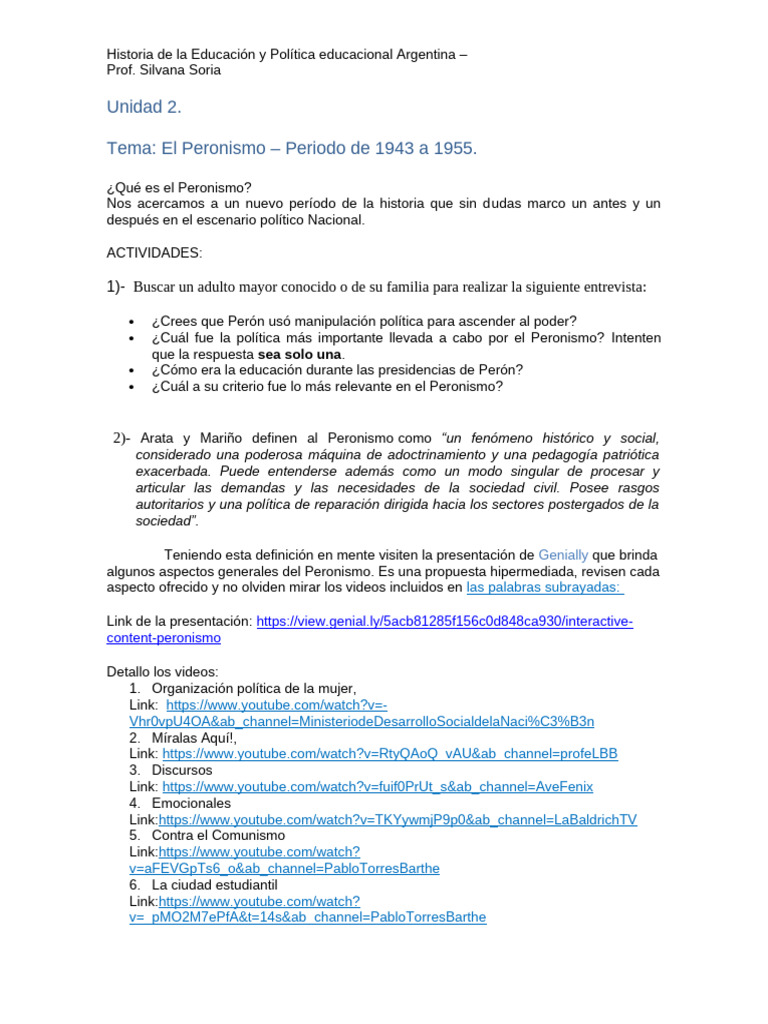 Peronism o | PDF | Ciencias sociales | Historia