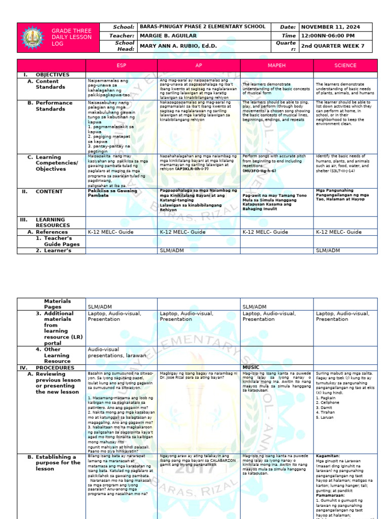 Grade3 - AGUILAR MARGIE B. - 11 11 2024 | PDF