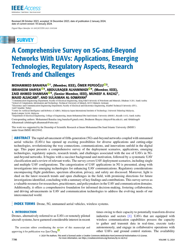 A Comprehensive Survey On 5g And Beyond Networks With Uavs Applications Emerging Technologies
